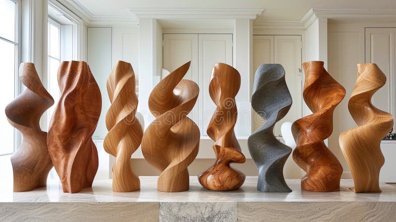 A Sculptural Composition of Wood, Representing Abstract Forms and L ...