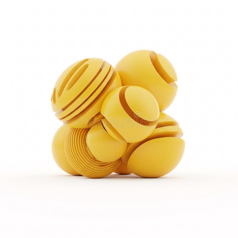 A Sculptural Composition of Yellow Spheres with Unique Textures ...