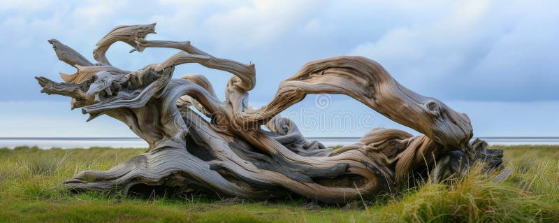 Sculptural Driftwood Artwork - Natural Forms in Landscape Stock Photo ...
