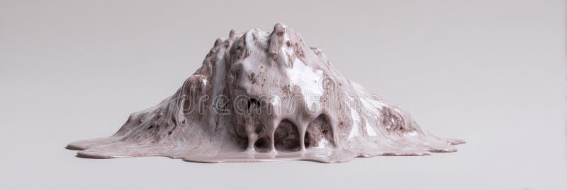 Melting Clay Form with Unpleasant Texture on Clean White Base at Indoor ...