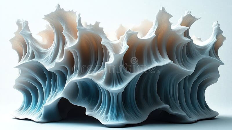 A Sculptural Form Resembling Waves, Showcasing Fluid Shapes and Soft ...