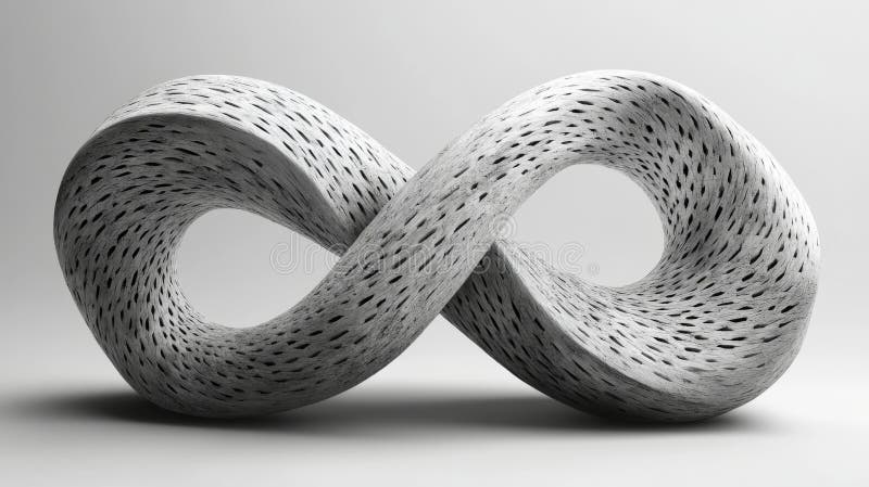 A Sculptural Infinity Symbol Crafted from Textured Material Creating a ...
