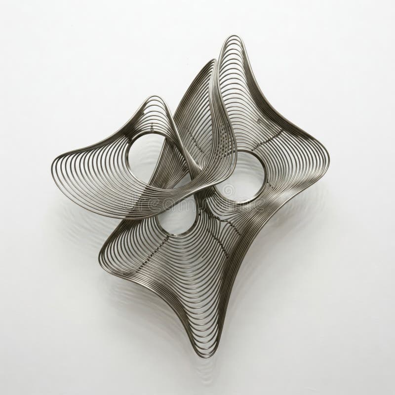 Sculptural Metal Wall Art Piece, Front-facing Stock Illustration - Illustration of piece ...