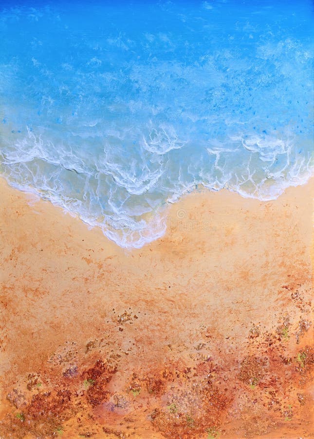 Sculptural Painting of a Sandy Beach Stock Illustration - Illustration ...