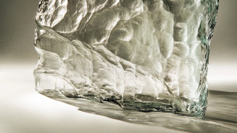 A Sculptural Piece of Translucent Green Glass Stock Illustration ...