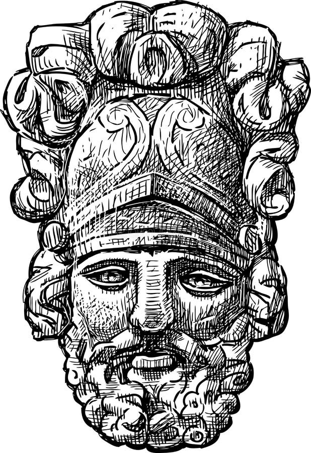 Sculptural Relief in the Form of Mask of the Ancient Warrior Stock ...