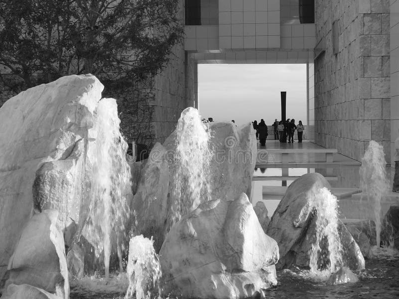Sculptural Rock and Water Fountain at Museum Editorial Stock Photo ...