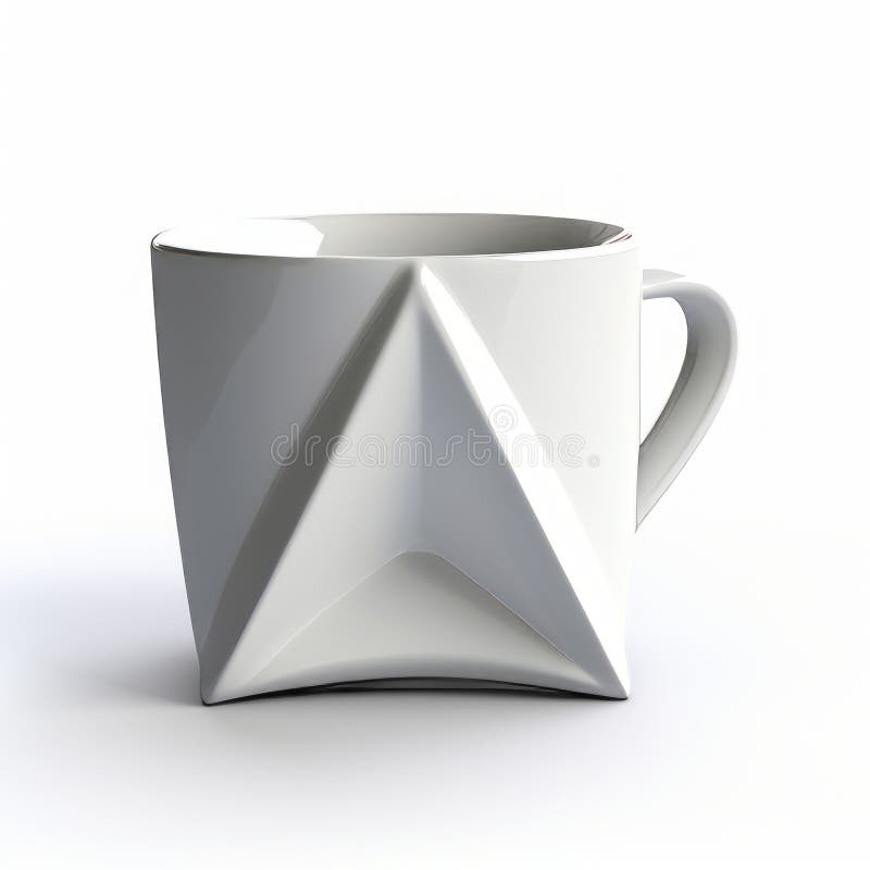 Sculptural Triangle Coffee Mug with Silky Finish - 3d Model Stock ...