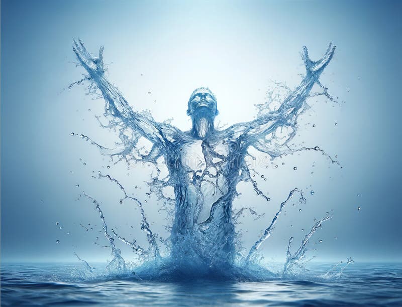 Sculptural Water Figure Frozen in Graceful Pose Stock Photo - Image of ...