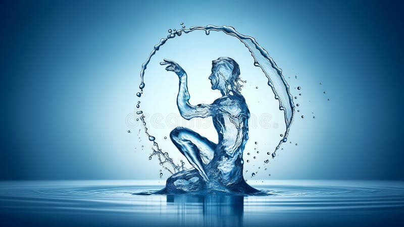 Sculptural Water Figure Frozen in Graceful Pose Stock Photo - Image of ...