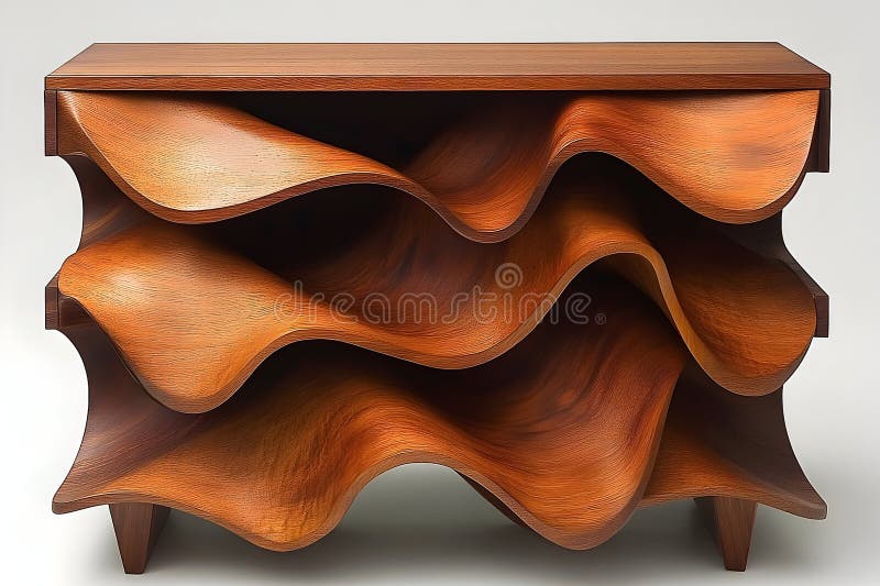 Waveform Wooden Sideboard stock illustration. Illustration of furniture ...
