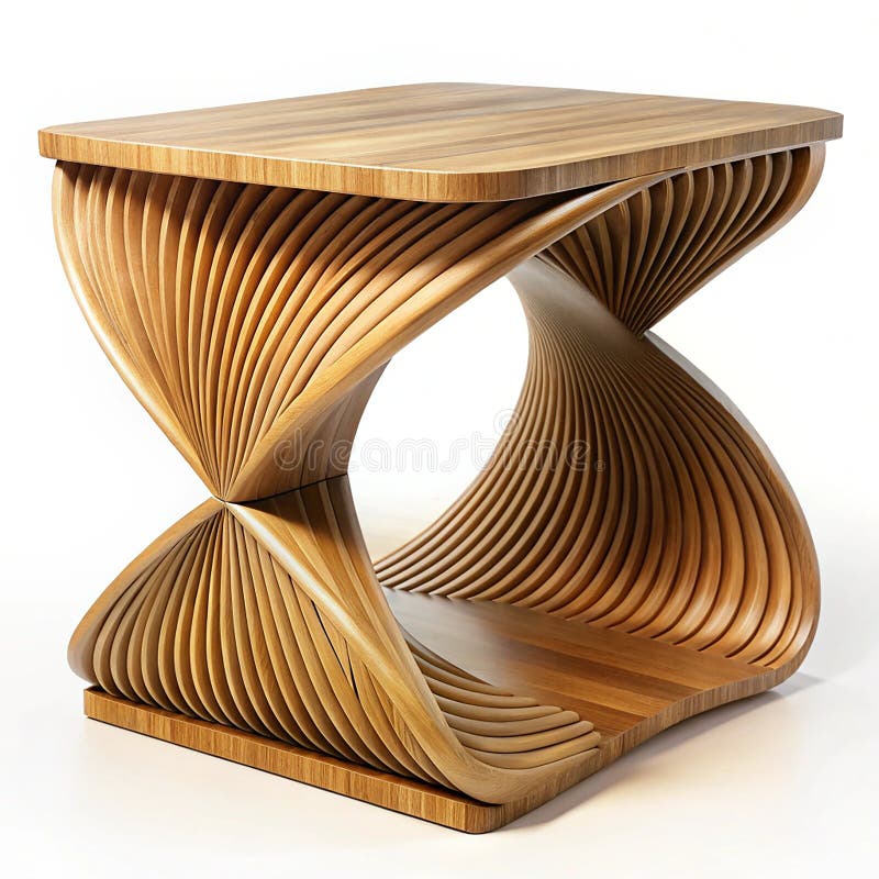 Sculptural Wooden Side Table Shaped Like Abstract Wave Stock ...