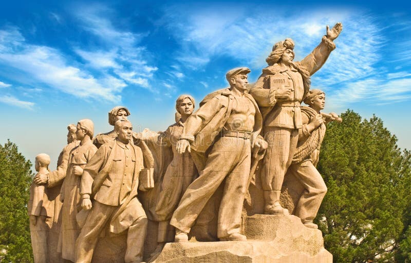 Statue of workers stock image. Image of chinese, tall - 2902749