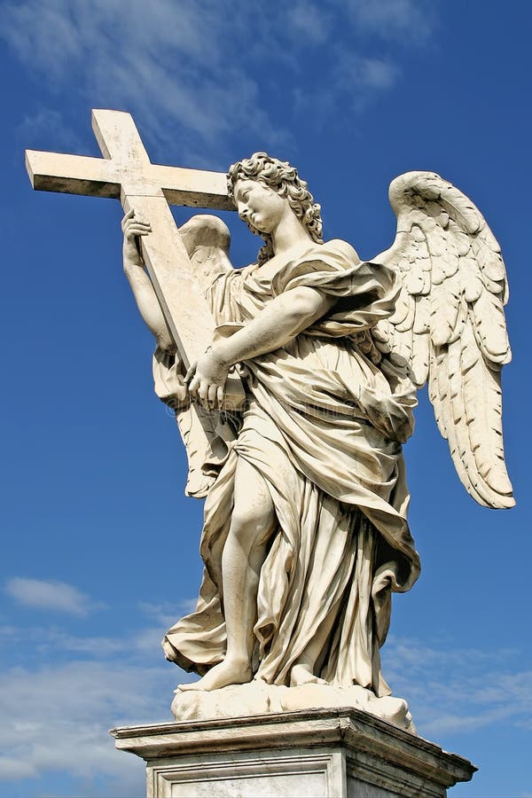 Angel with Cross stock image. Image of tombstone, spooky - 35095909