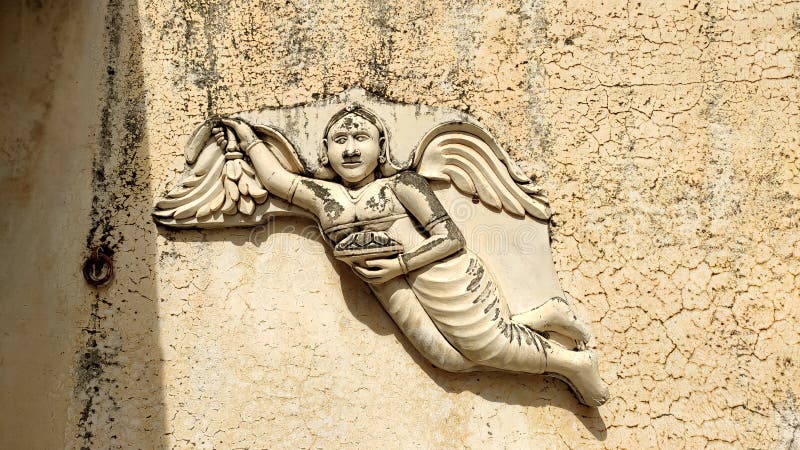 Sculpture of an Angel on the Wall Stock Image - Image of beautiful ...