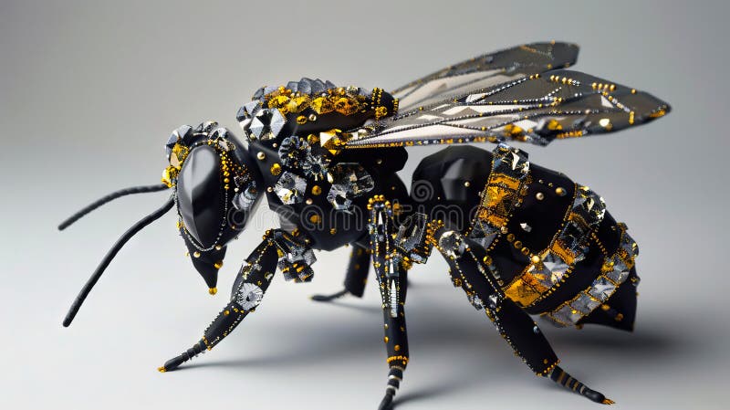 A Sculpture of a Bee Made from Metal Stock Image - Image of model ...
