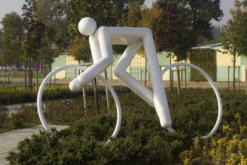 The Sculpture of Bicycle Sport Editorial Stock Image - Image of metal ...