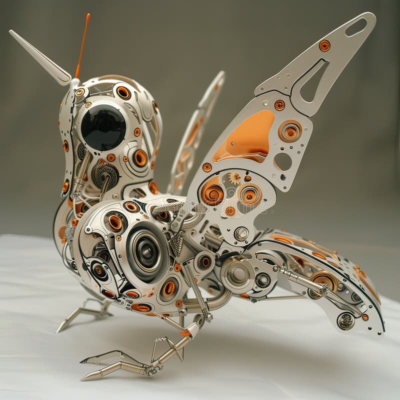 A Sculpture of a Bird Created from Mechanical Components Stock Image ...