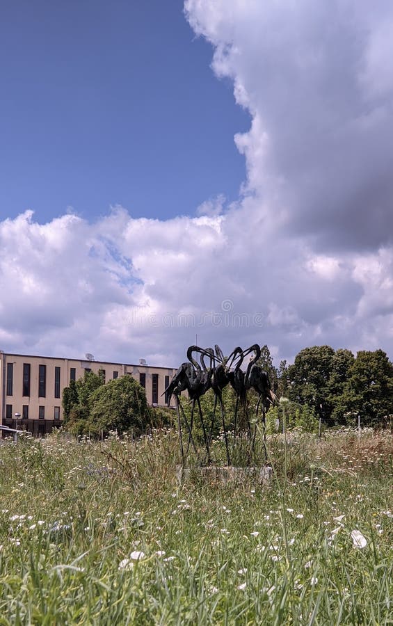 Sculpture of Birds in the Old Factory Stock Photo - Image of birds ...