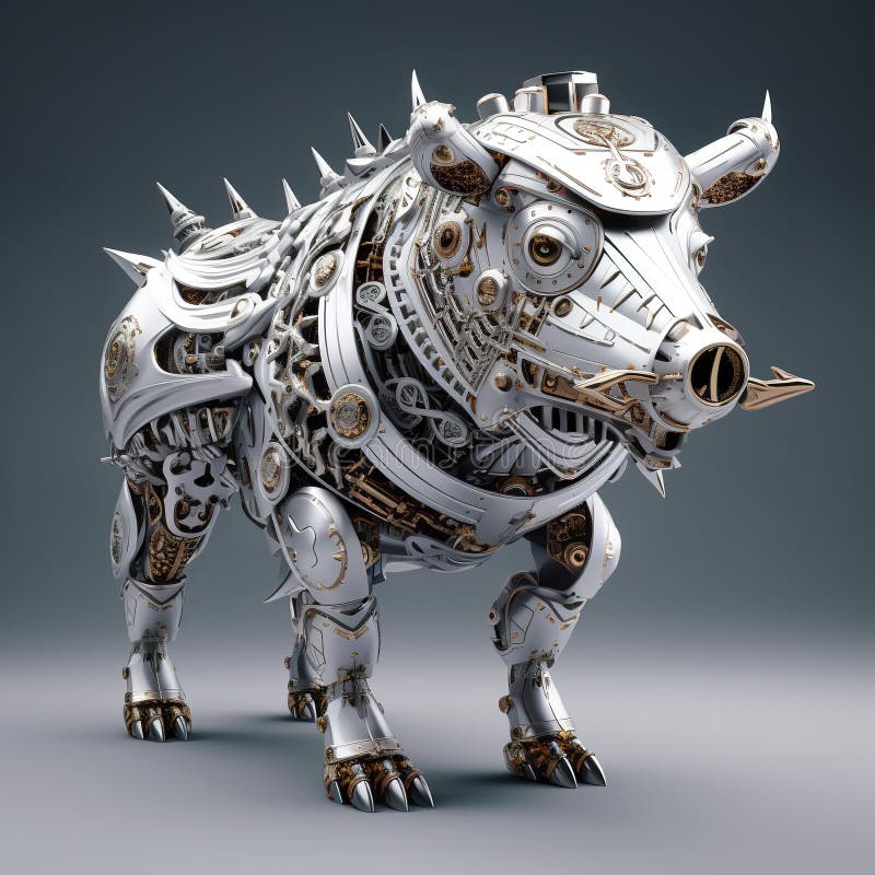 A Sculpture of a Boar Made Out of Mechanical Parts. Generative AI Image ...