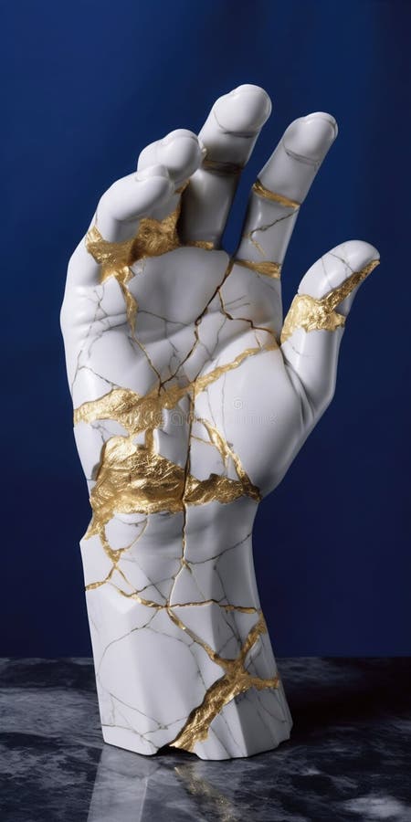 Sculpture of a Broken Marble Stone Hand. Generative Ai Stock ...