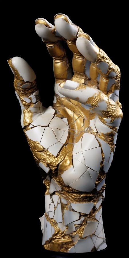 Sculpture of a Broken Marble Stone Hand. Generative Ai Stock ...