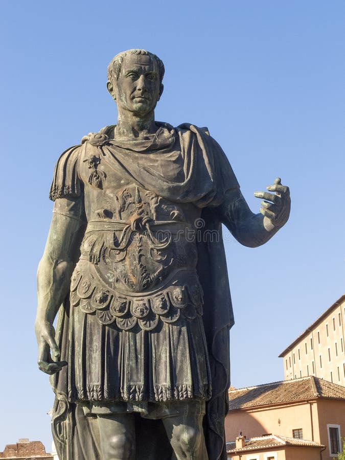 Sculpture of Cesar at the Roman Forum Editorial Stock Image - Image of ...