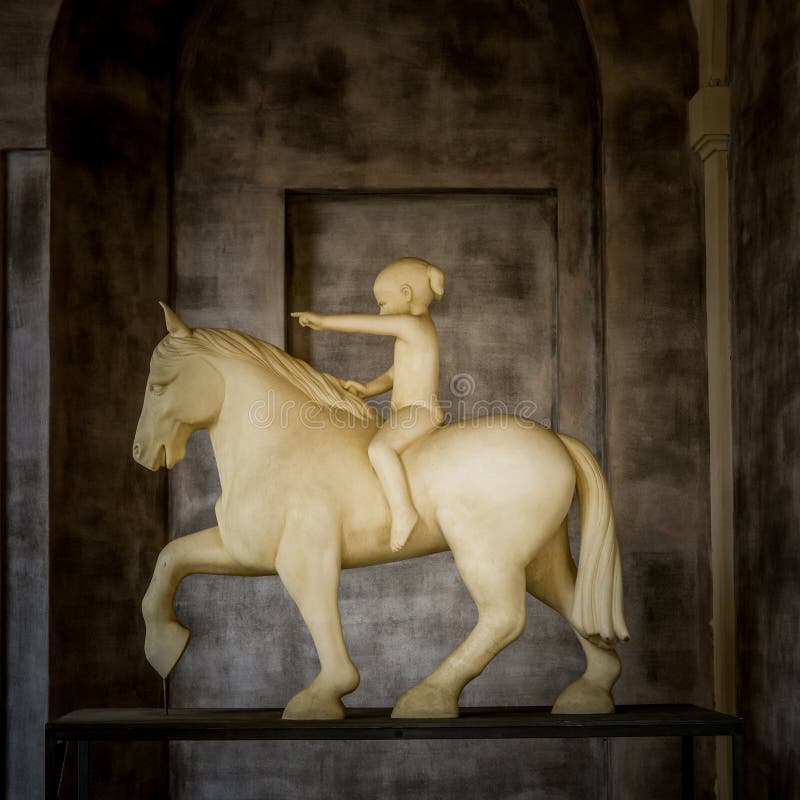 Sculpture of Child Riding a Horse Editorial Photography - Image of ...