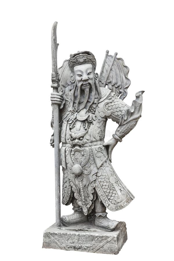 Sculpture Chinoise En Pierre De Guerrier Chez Wat Pho Temple, Bangkok ...