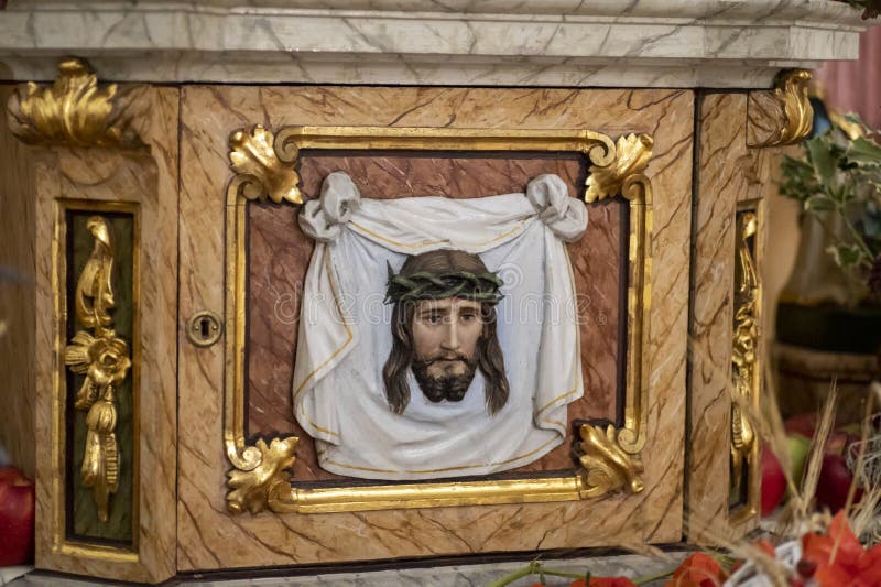 The Sculpture in the Church, Depicting the Veil of Veronica Editorial ...