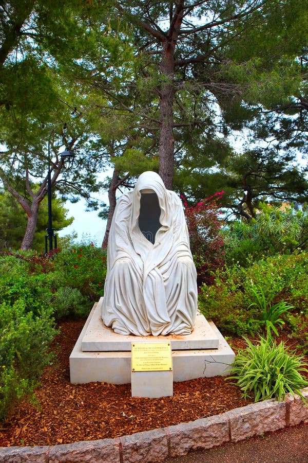 Sculpture Cloak of Conscience in Monaco Stock Image - Image of plant ...