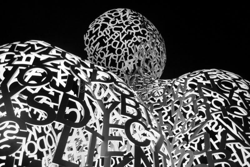 Sculpture Composed by Letters Editorial Photo - Image of chateau ...