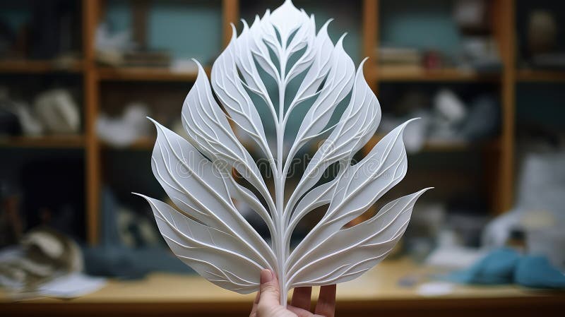 Sculpture 3d paper leaf stock illustration. Illustration of large ...