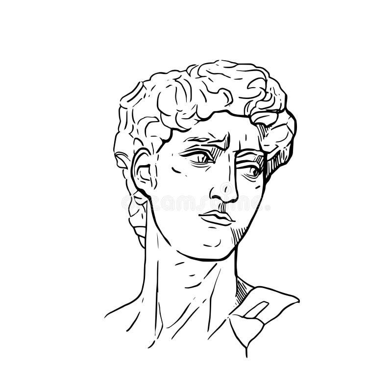 Sculpture of David. Vector Hand Drawn Illustration Stock Vector ...