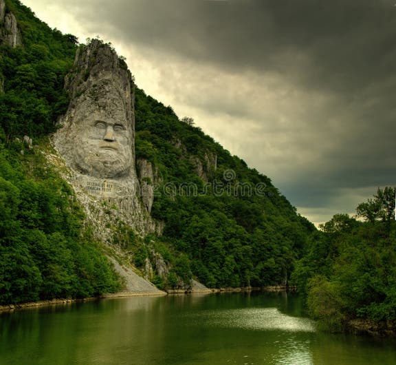 Sculpture of Decebal stock photo. Image of trip, reflection - 9452232