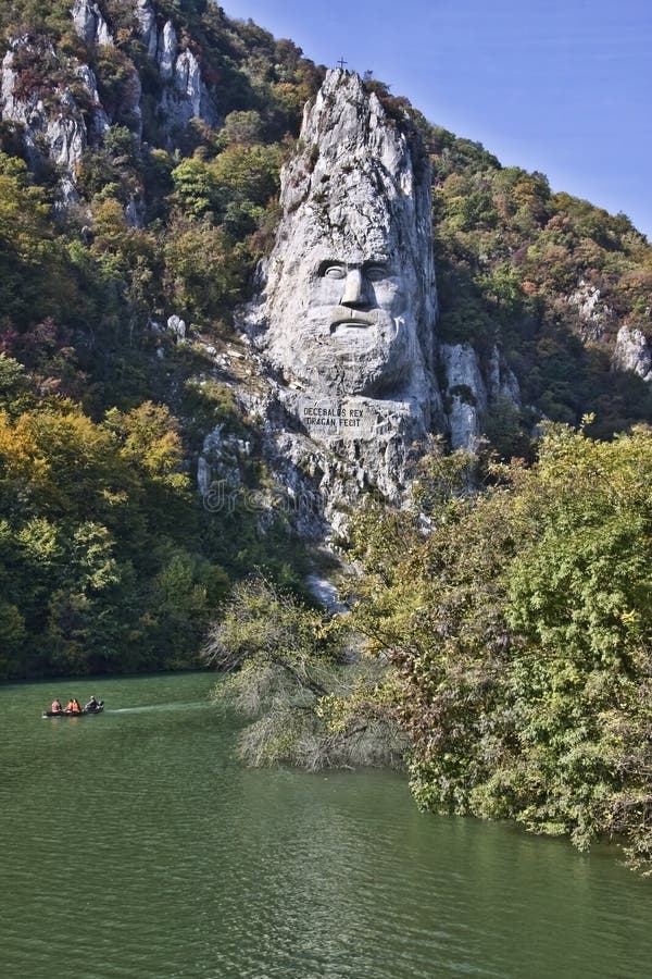 Sculpture of Decebal on the Danube Stock Photo - Image of ancient ...