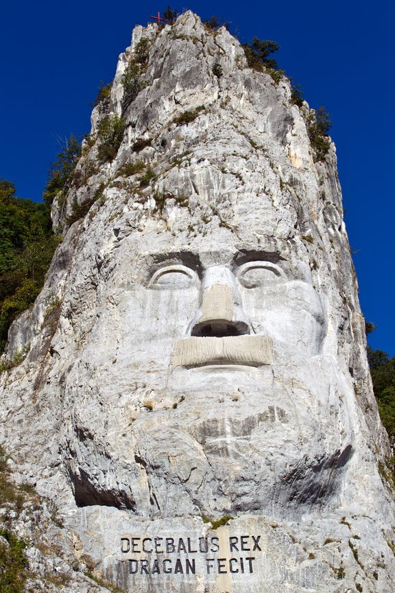 Sculpture of Decebal on the Danube Stock Photo - Image of diurpaneus ...
