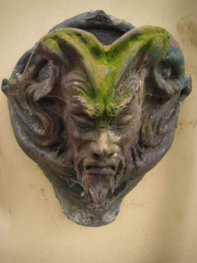 Sculpture of the Devil`s Face Stock Image - Image of architecture ...
