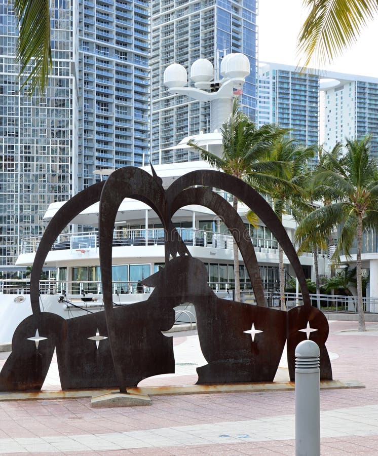 Sculpture in Downtown Miami, Florida Stock Photo - Image of miami ...