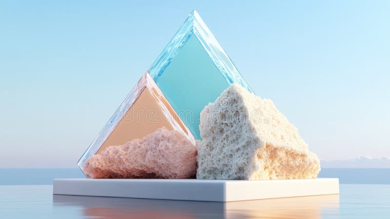 A Sculpture Featuring a Reflective Pyramid Shape, Showcasing Artistic ...