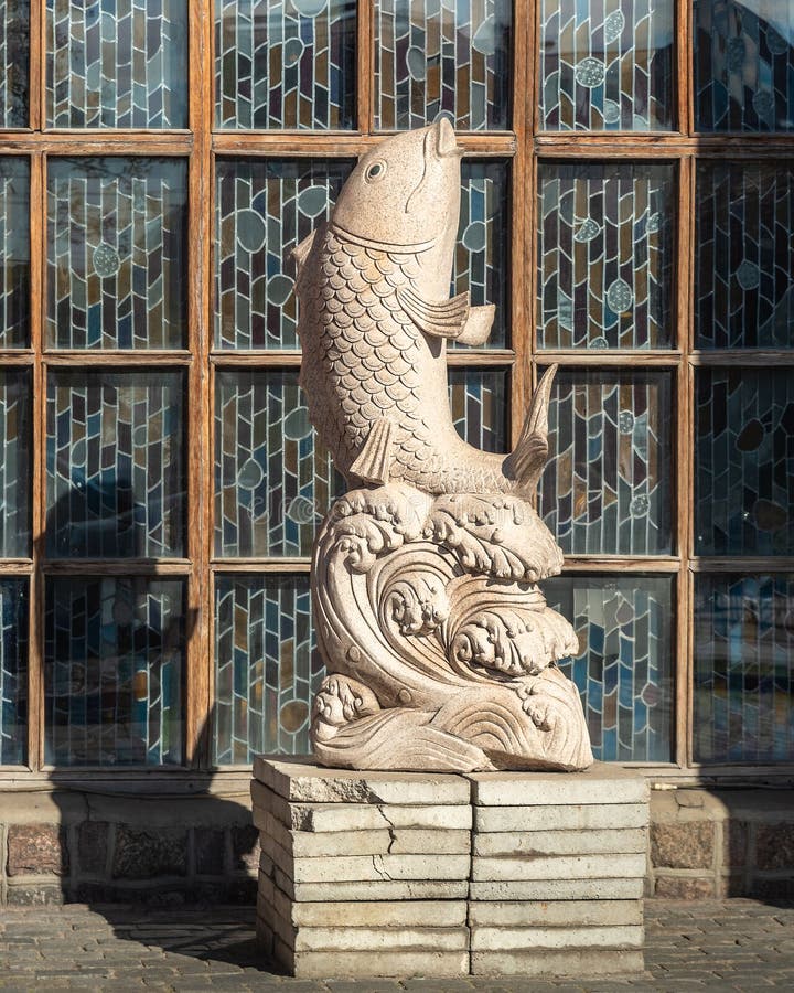 Sculpture of Fish in Front of Rossgarten Gate in Kaliningrad. Russia ...
