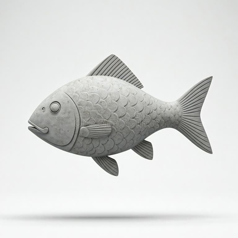 Sculpture of a Fish Made with Cement Stock Illustration - Illustration ...