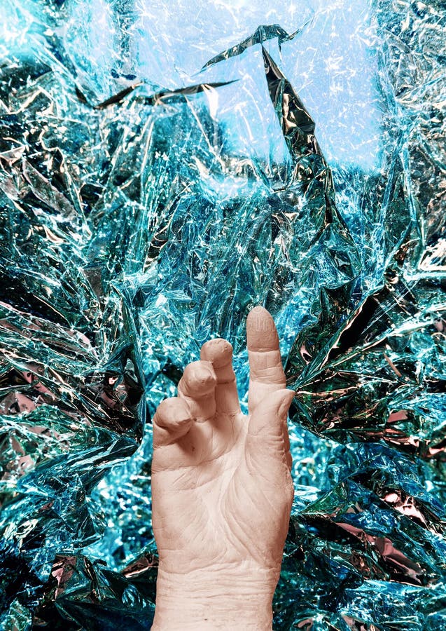 Sculpture of the Hand on the Reflective Background Stock Photo - Image ...