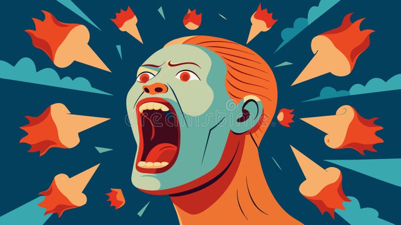 A Sculpture of a Head with Multiple Mouths Surrounding it All Shouting ...