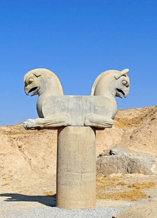 Sculpture of a Huma Bird in Persepolis, Iran Stock Image - Image of ...