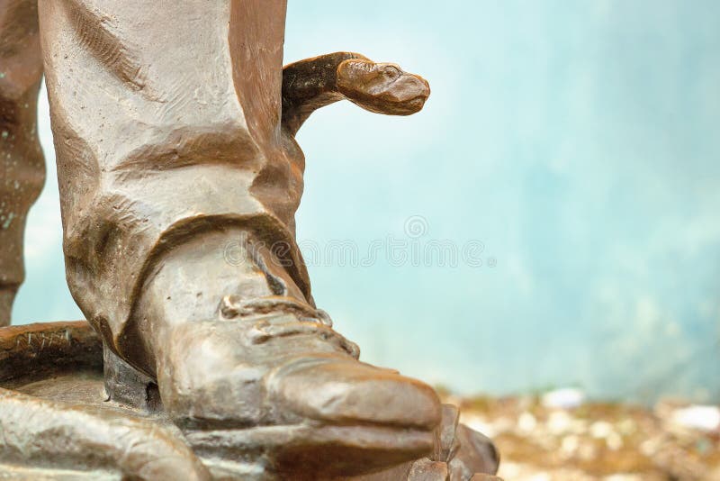 Giant Snake Sculpture stock image. Image of golden, paint - 31465677