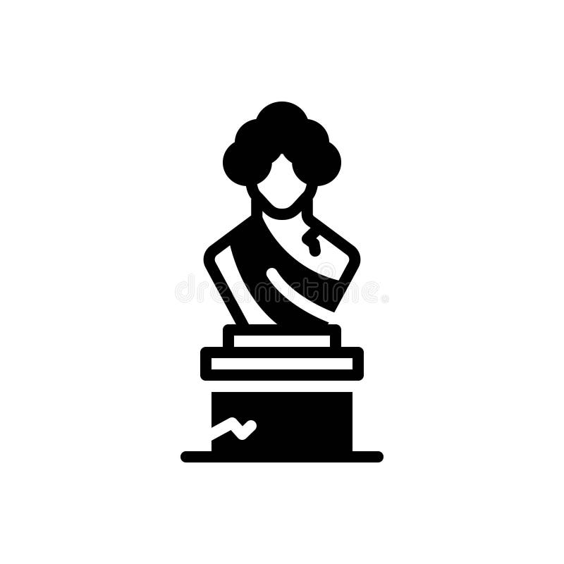Black Solid Icon for Sculpture, Statue and Stone Stock Illustration ...