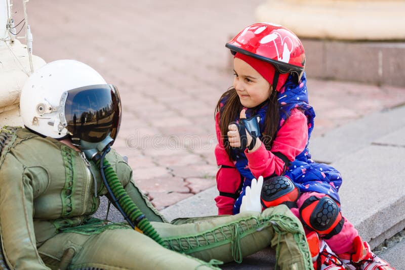 Sculpture of an Inflatable Airplane Pilot Stock Image - Image of happy ...