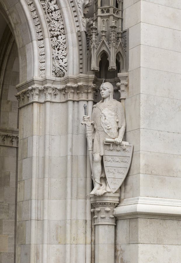Sculpture of the Knight on the Facade Stock Image - Image of history ...