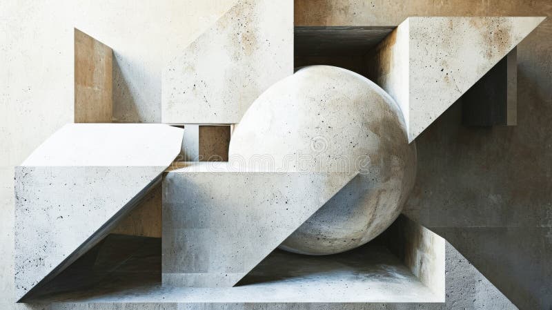 A Sculpture of a Large White Sphere Sitting in the Middle of Some ...